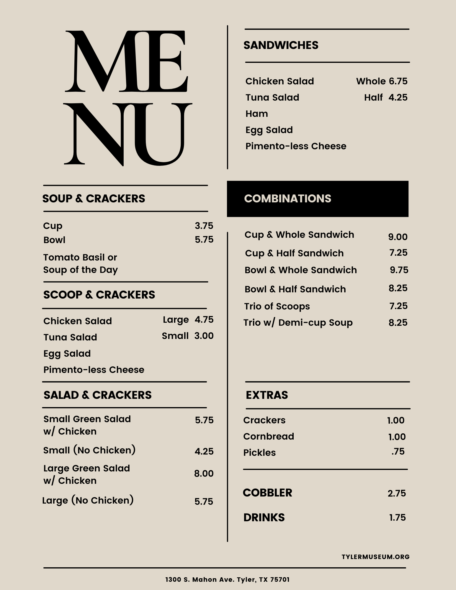 Cafe – Tyler Museum of Art